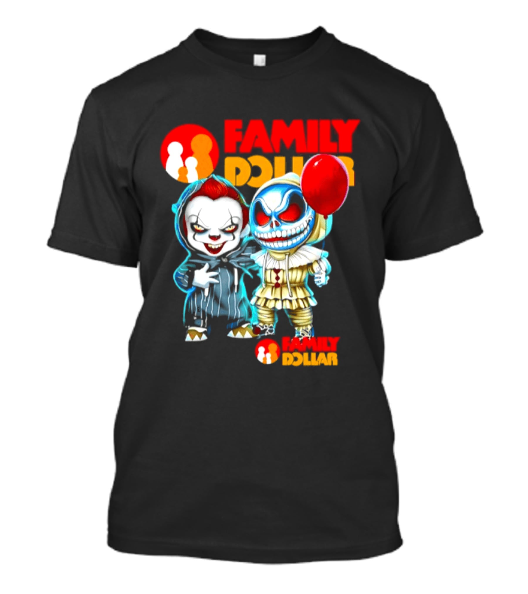 Family Dollar Pennywise Skellington 2026 Halloween Collaboration Red Balloon T-Shirt