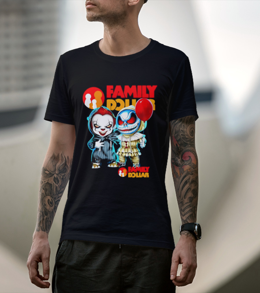 Family Dollar Pennywise Skellington 2026 Halloween Collaboration Red Balloon T-Shirt