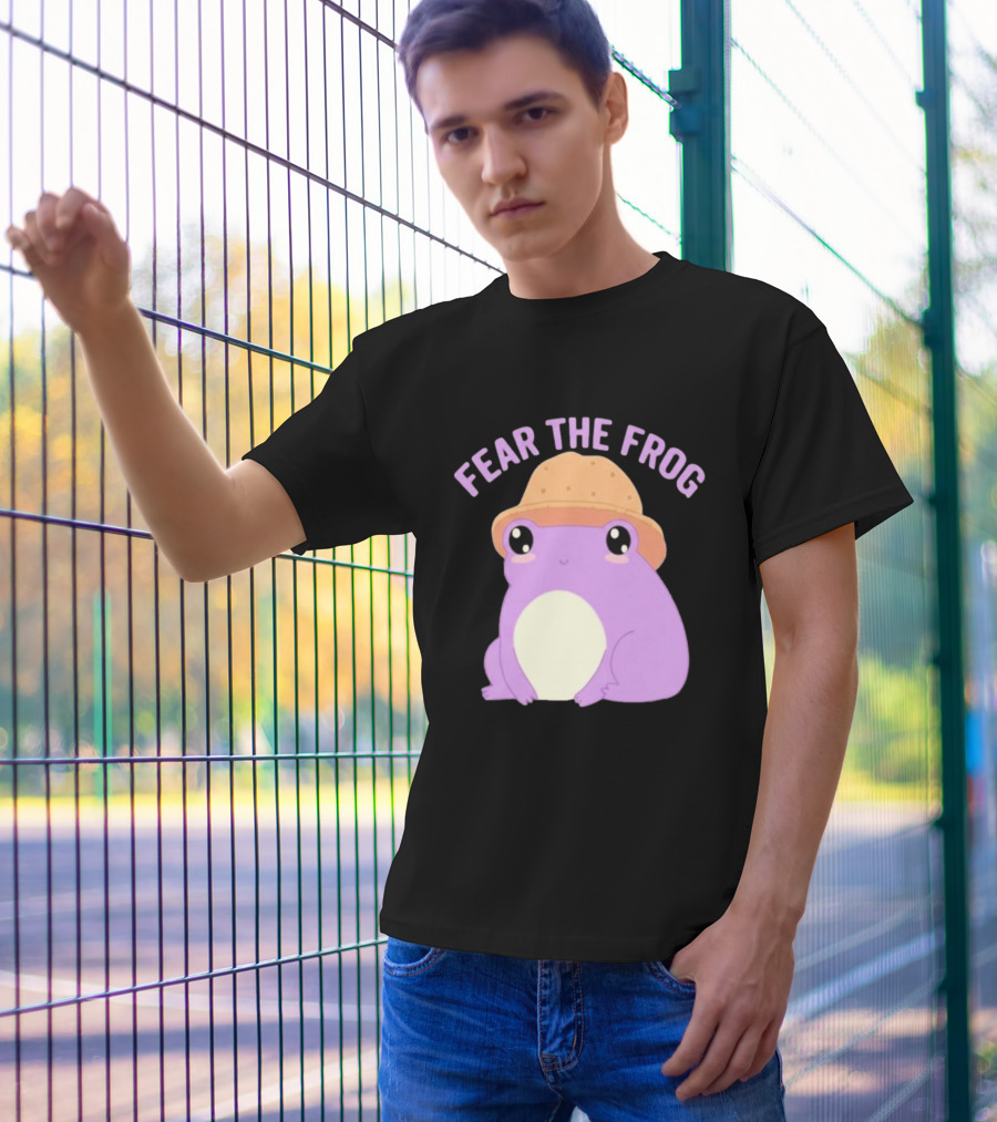 Fear The Frog Cute Purple Cartoon Bucket Hat T-Shirt