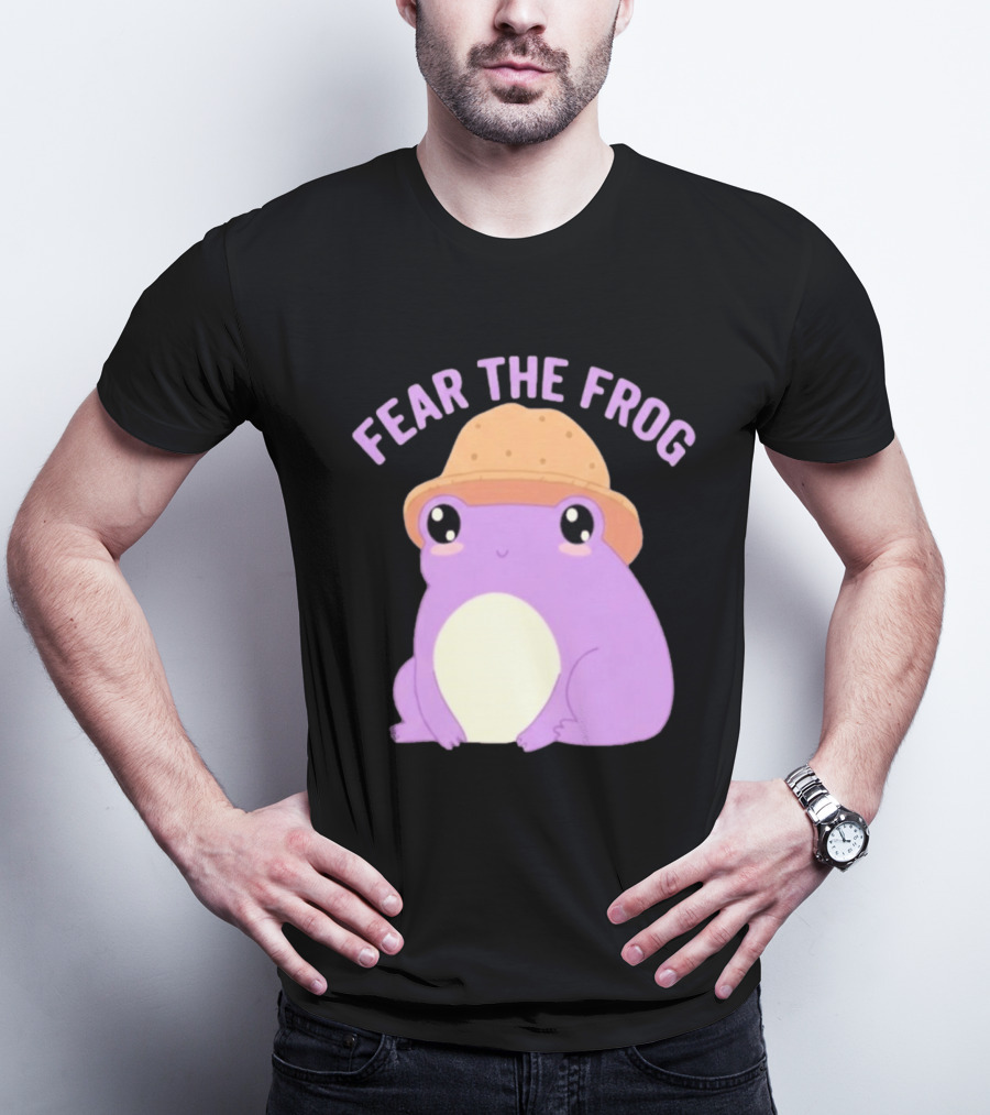 Fear The Frog Cute Purple Cartoon Bucket Hat T-Shirt