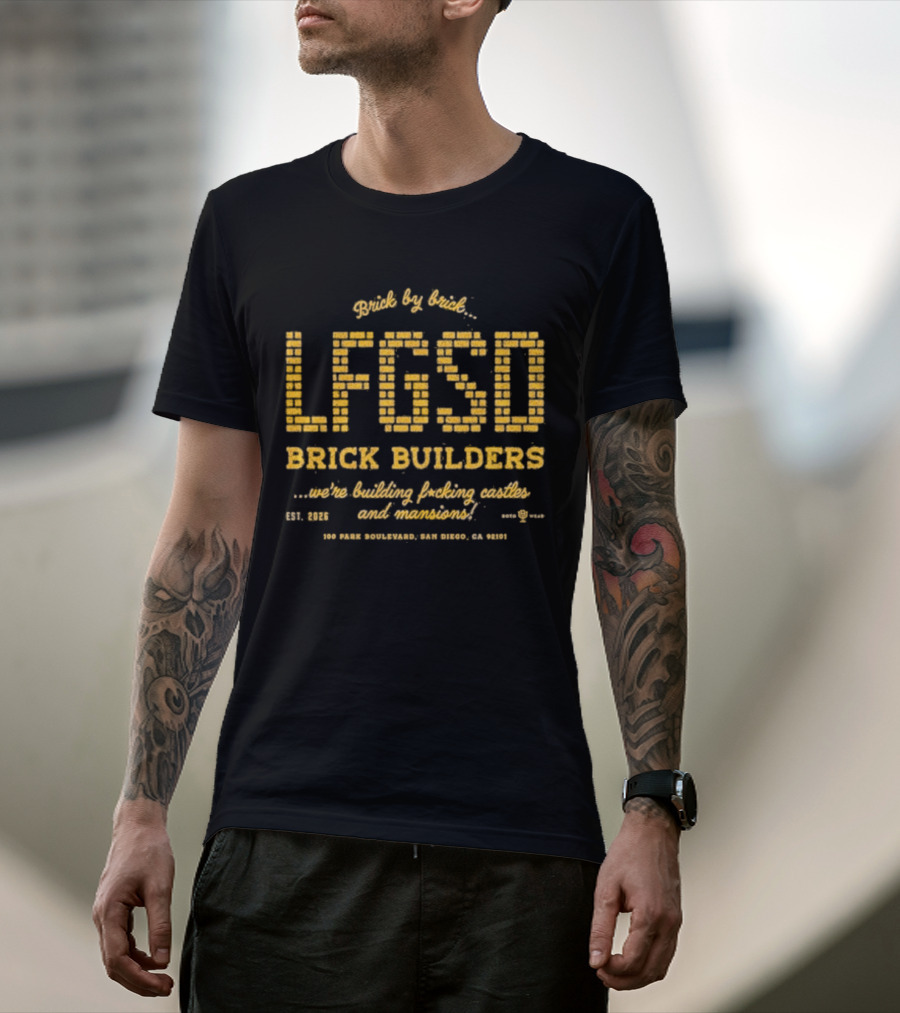 LFGSD Brick Builders San Diego Building Castles Mansions 2023 103 Fawn Boulevard CA T-Shirt