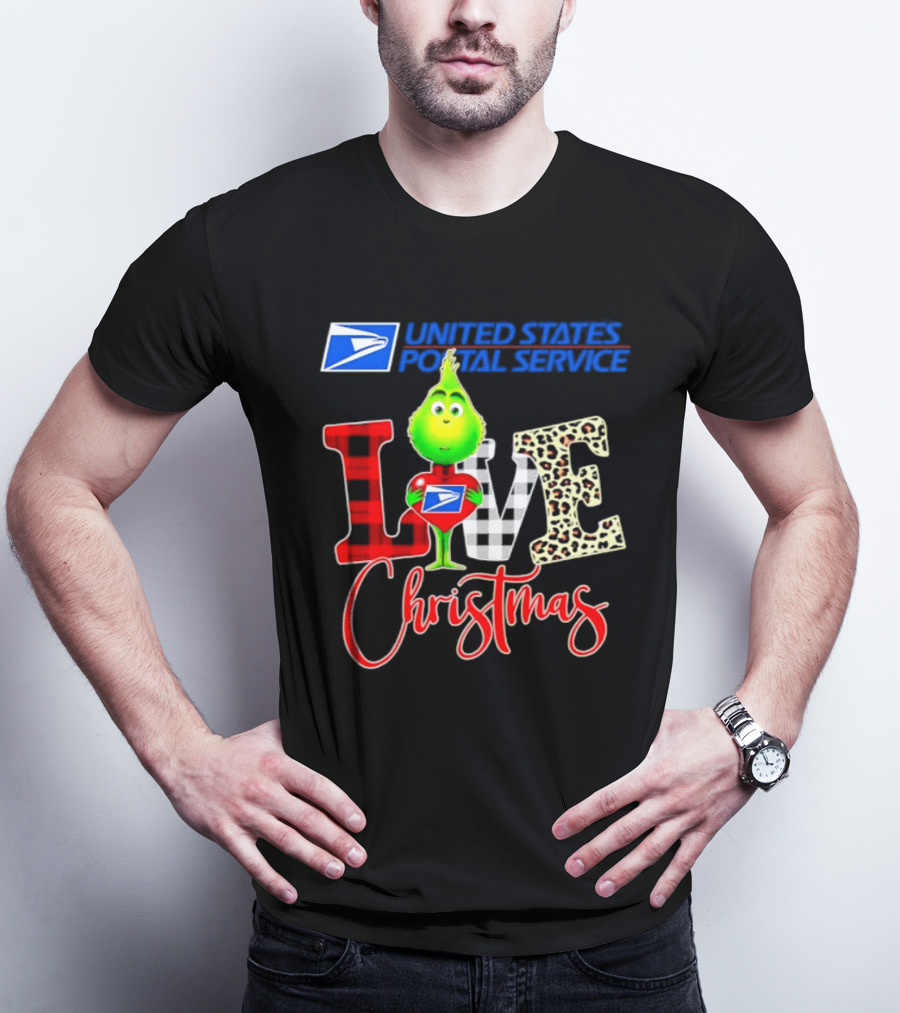 United States Postal Service Grinch Love Christmas T-Shirt