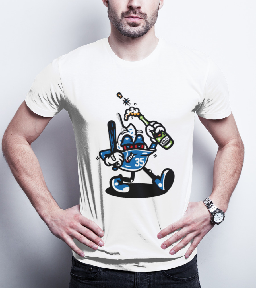 Cody Bellinger 35 Belli Champagne Celebration Baseball Cartoon T-Shirt