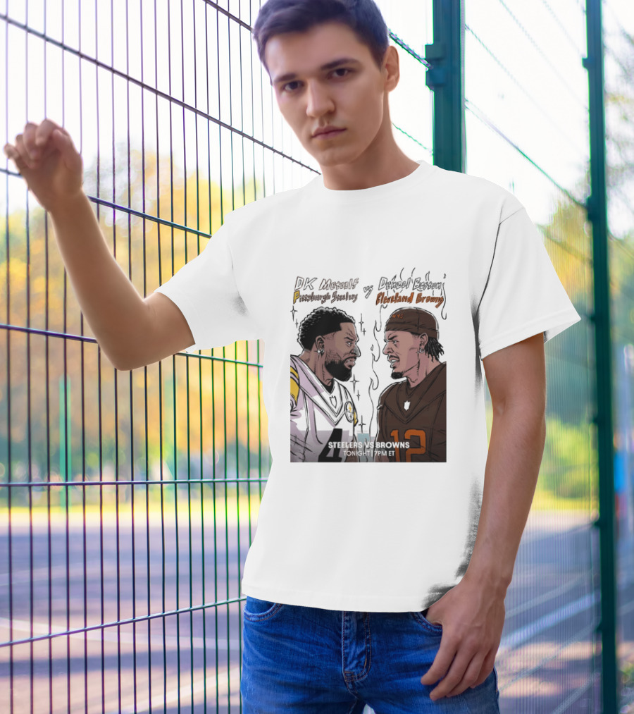 DK Metcalf Pittsburgh Steelers Vs Denzel Boston Cleveland Browns Steelers Vs Browns T-Shirt