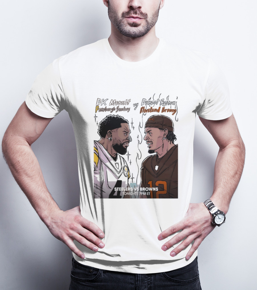 DK Metcalf Pittsburgh Steelers Vs Denzel Boston Cleveland Browns Steelers Vs Browns T-Shirt