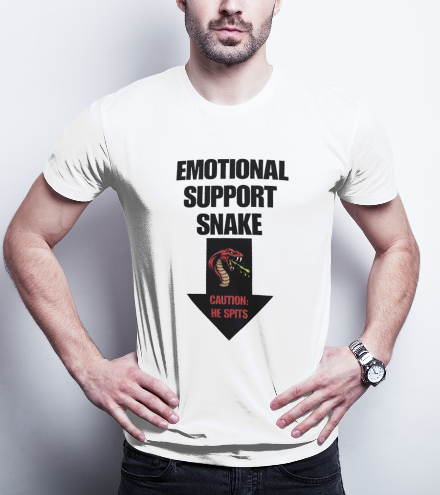 Emotional Support Snake Caution He Spits Arrow T-Shirt