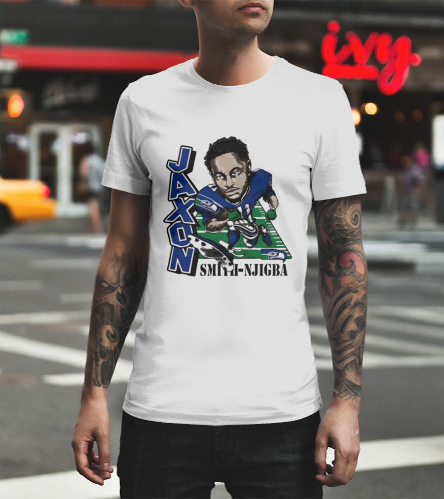 Seattle Seahawks Jaxon Smith Njigba Football Caricature T-Shirt
