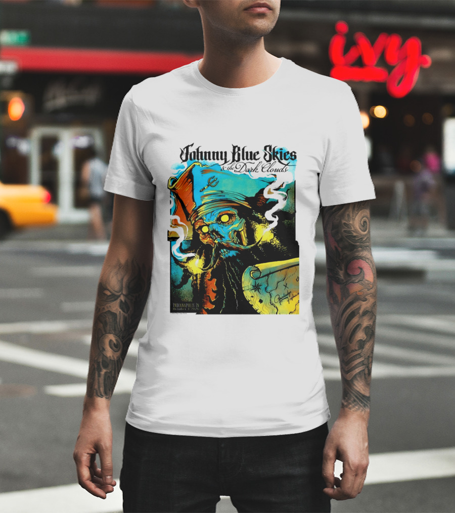Johnny Blue Skies And The Dark Clouds Pirate Map Gainbridge Fieldhouse Indianapolis 2026 Event T-Shirt