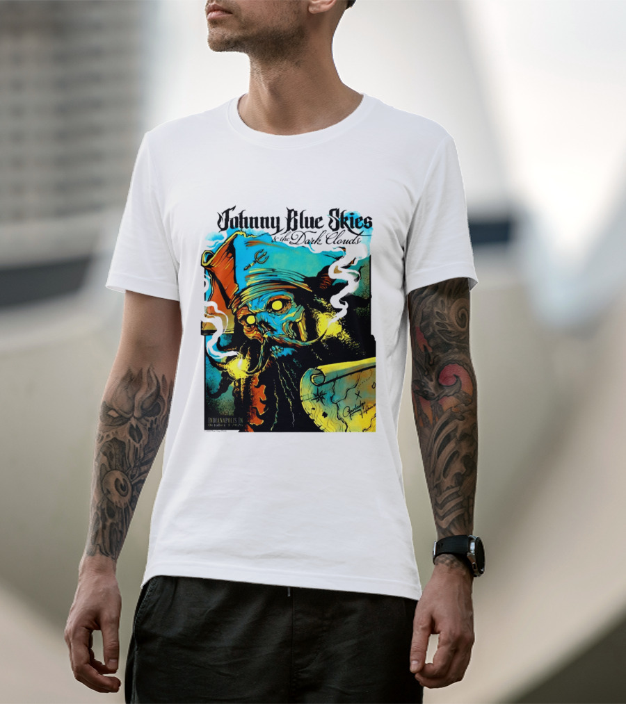 Johnny Blue Skies And The Dark Clouds Pirate Map Gainbridge Fieldhouse Indianapolis 2026 Event T-Shirt