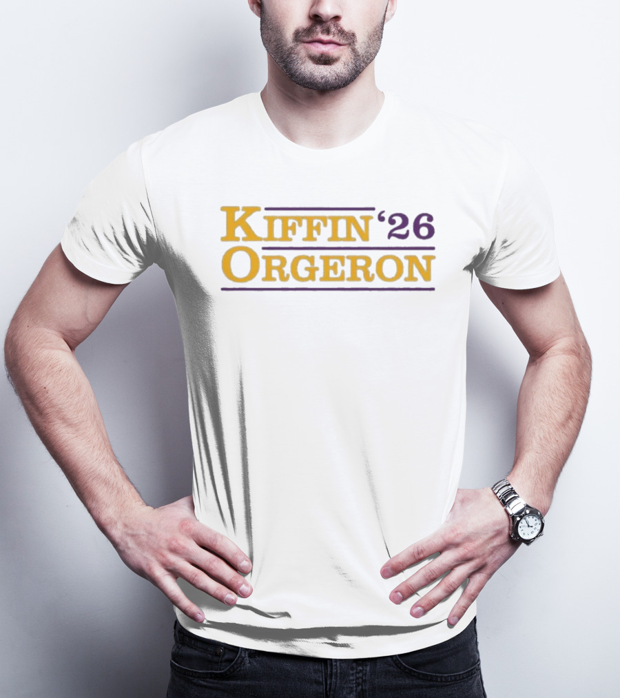 Kiffin Orgeron 26 Yellow And Purple T-Shirt