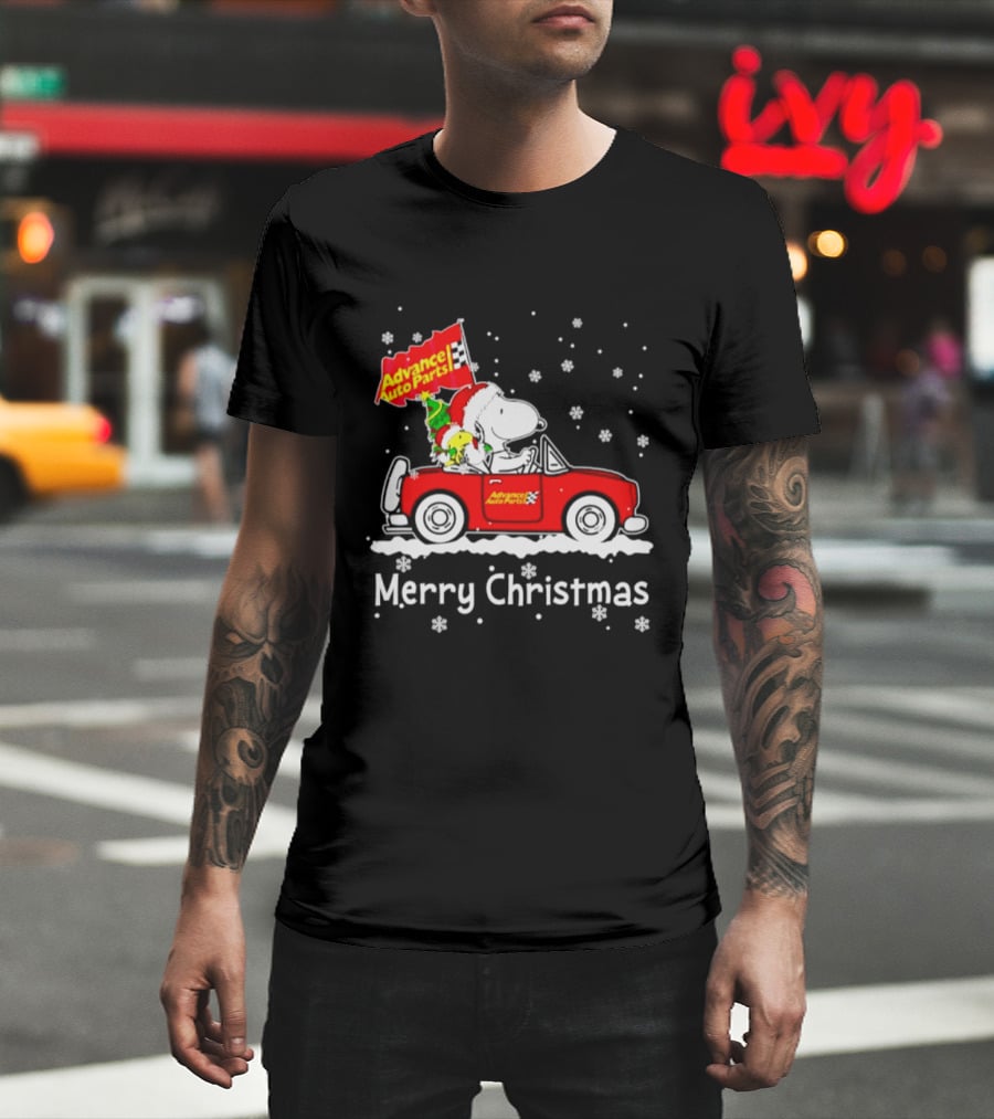 Advance Auto Parts Snoopy Woodstock Merry Christmas 2026 T-Shirt