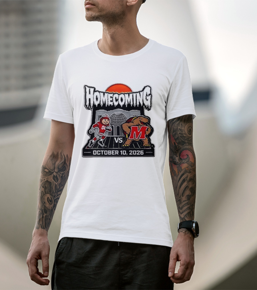 Ohio State Buckeyes Vs Maryland Terrapins October 10 2026 Homecoming Football T-Shirt