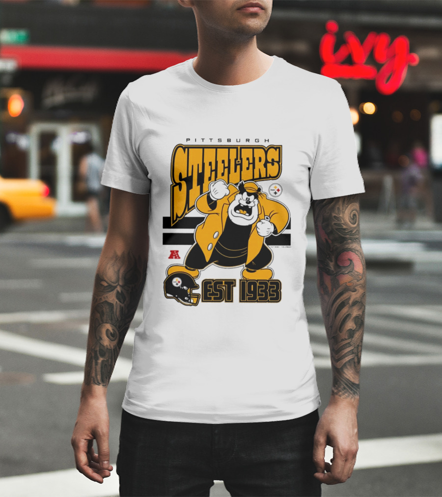 Pittsburgh Steelers Disney Pete EST 1933 NFL Collaboration T-Shirt