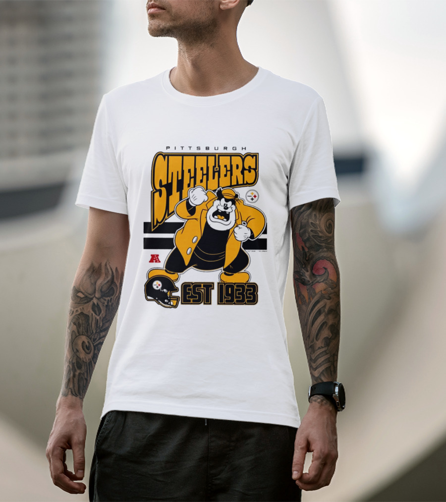 Pittsburgh Steelers Disney Pete EST 1933 NFL Collaboration T-Shirt