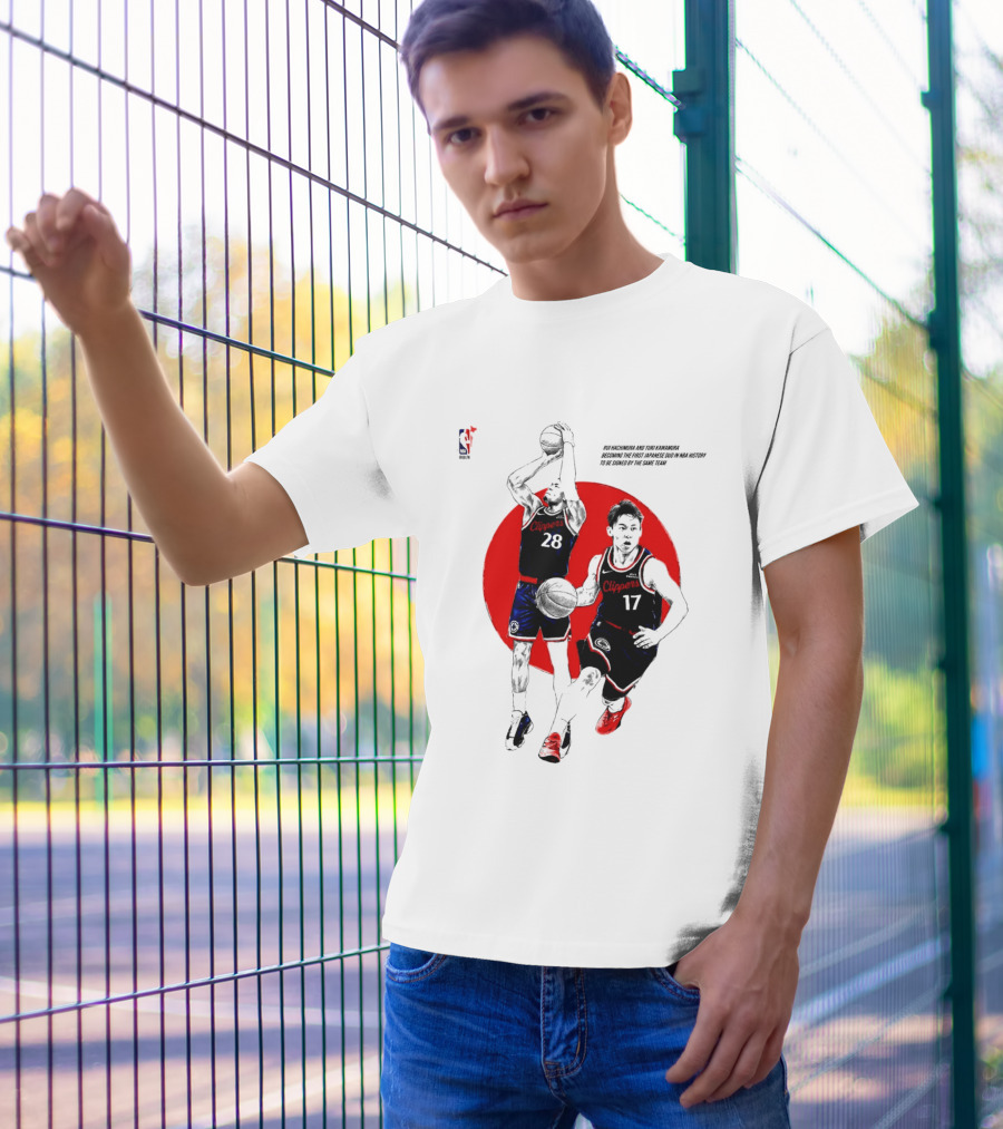 Rui Hachimura Yuki Kawamura Japanese Duo Clippers NBA Basketball 28 17 T-Shirt