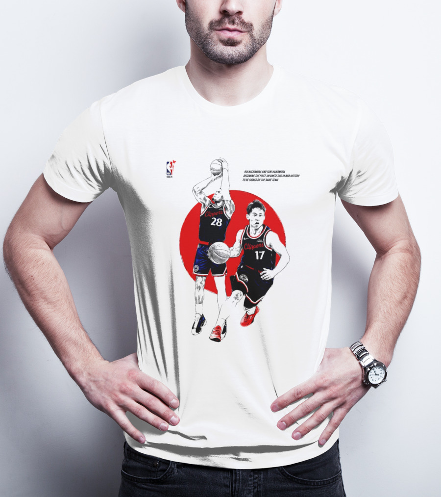 Rui Hachimura Yuki Kawamura Japanese Duo Clippers NBA Basketball 28 17 T-Shirt