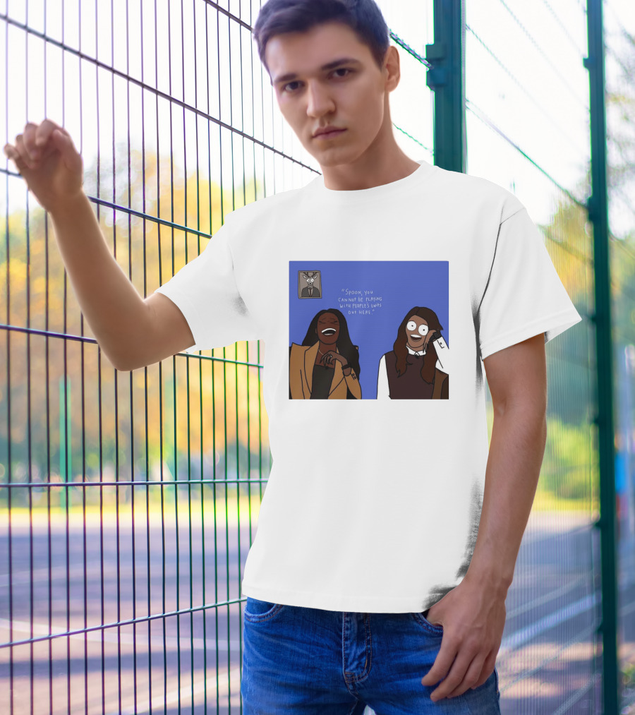 Spoon You Cannot Be Playing Meme Cartoon Laughter Scene T-Shirt