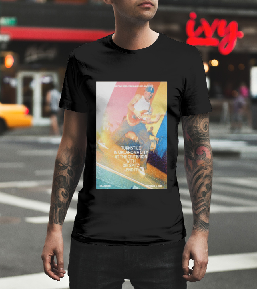 Turnstile Oklahoma City The Criterion October 5 2026 With Die Spitz And End It Concert T-Shirt