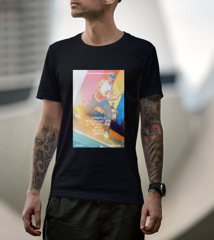 Turnstile Oklahoma City The Criterion October 5 2026 With Die Spitz And End It Concert T-Shirt