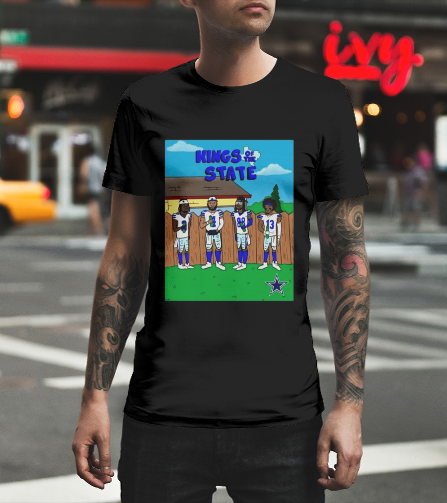 Dallas Cowboys Kings Of The State Football Team Texas Dedication T-Shirt