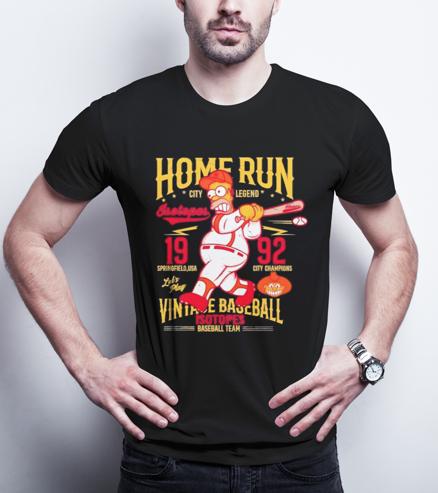 Home Run City Legend Springfield USA 1992 Let's Play Vintage Baseball Team T-Shirt