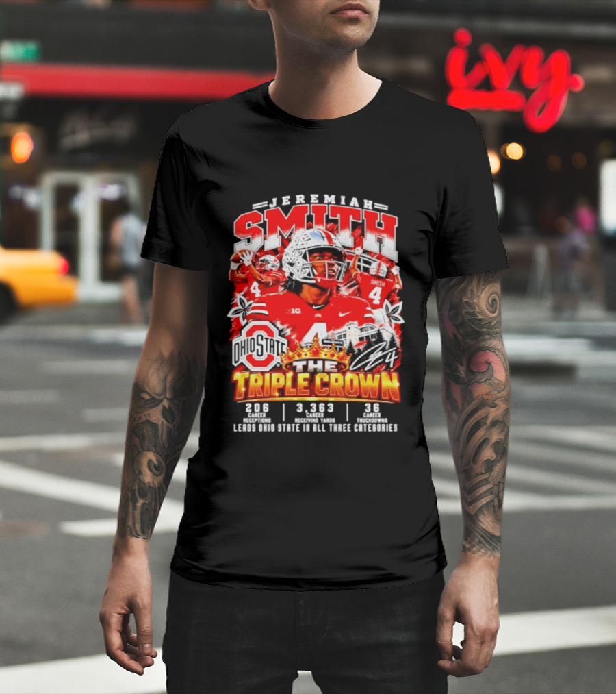Jeremiah Smith Ohio State The Triple Crown 3.1.3 3.2.3 3.8.2 Football Player T-Shirt