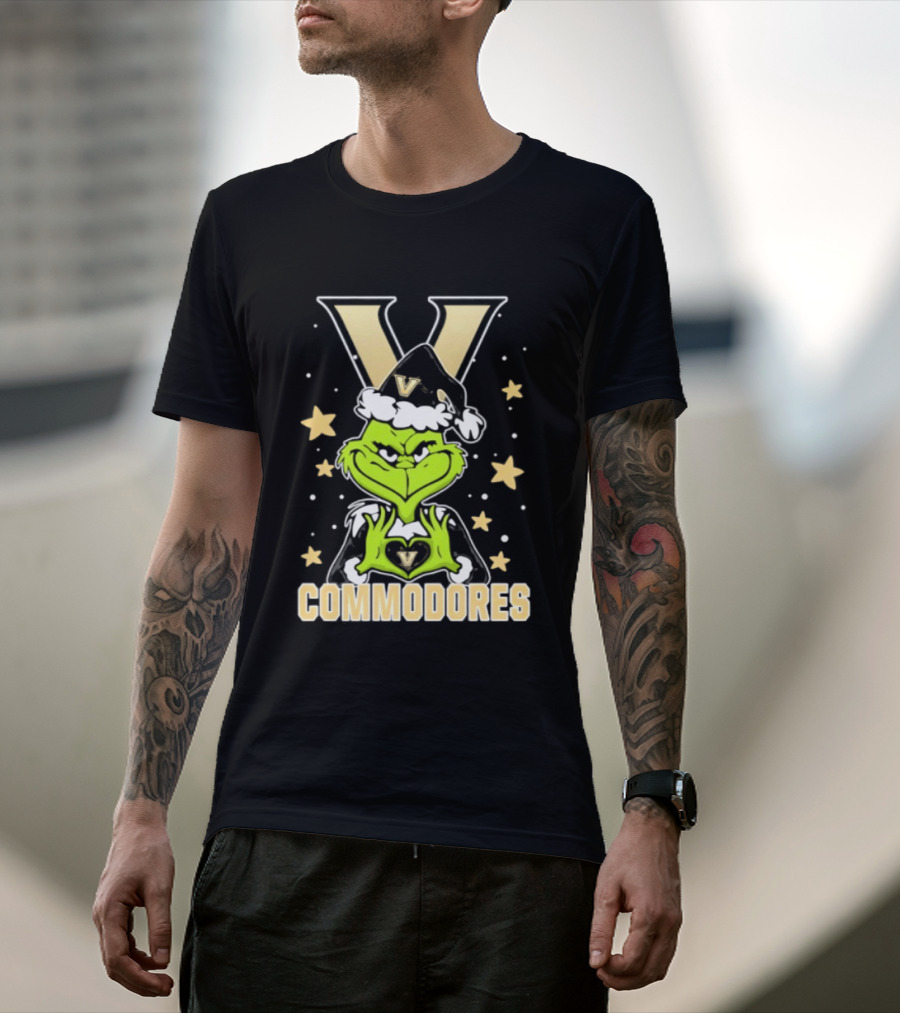 Vanderbilt Commodores Grinch Christmas Love Hands 2026 Football T-Shirt