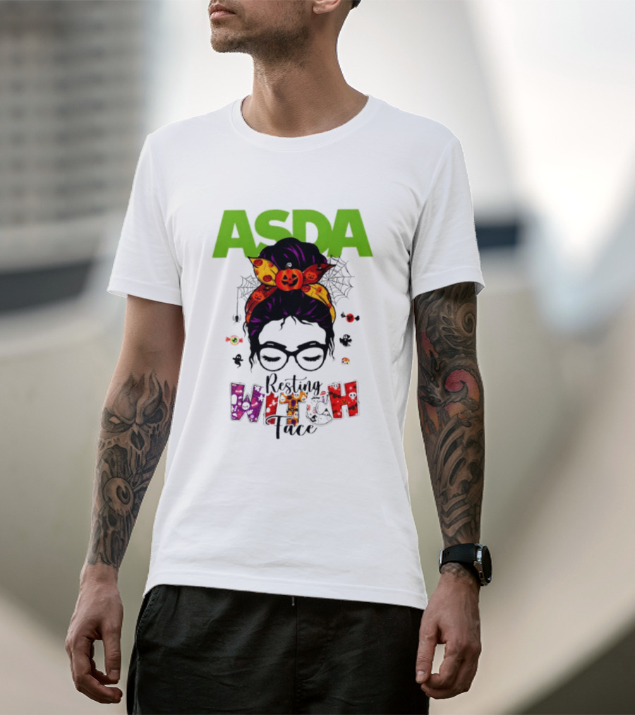 ASDA Resting Witch Face Halloween 2026 Pumpkin Headband Glasses T-Shirt