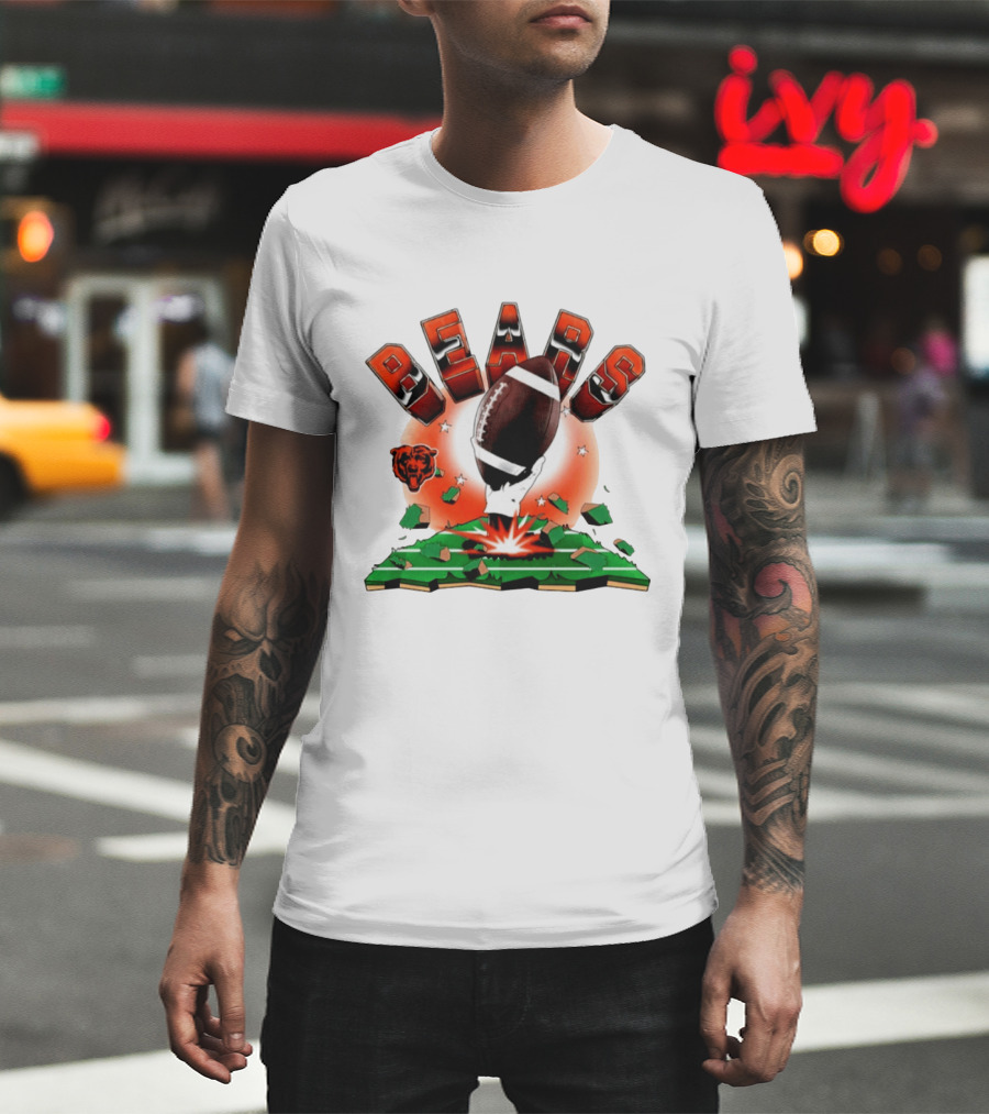 Chicago Bears 2026 Explode Clubhouse Football Logo Stars T-Shirt