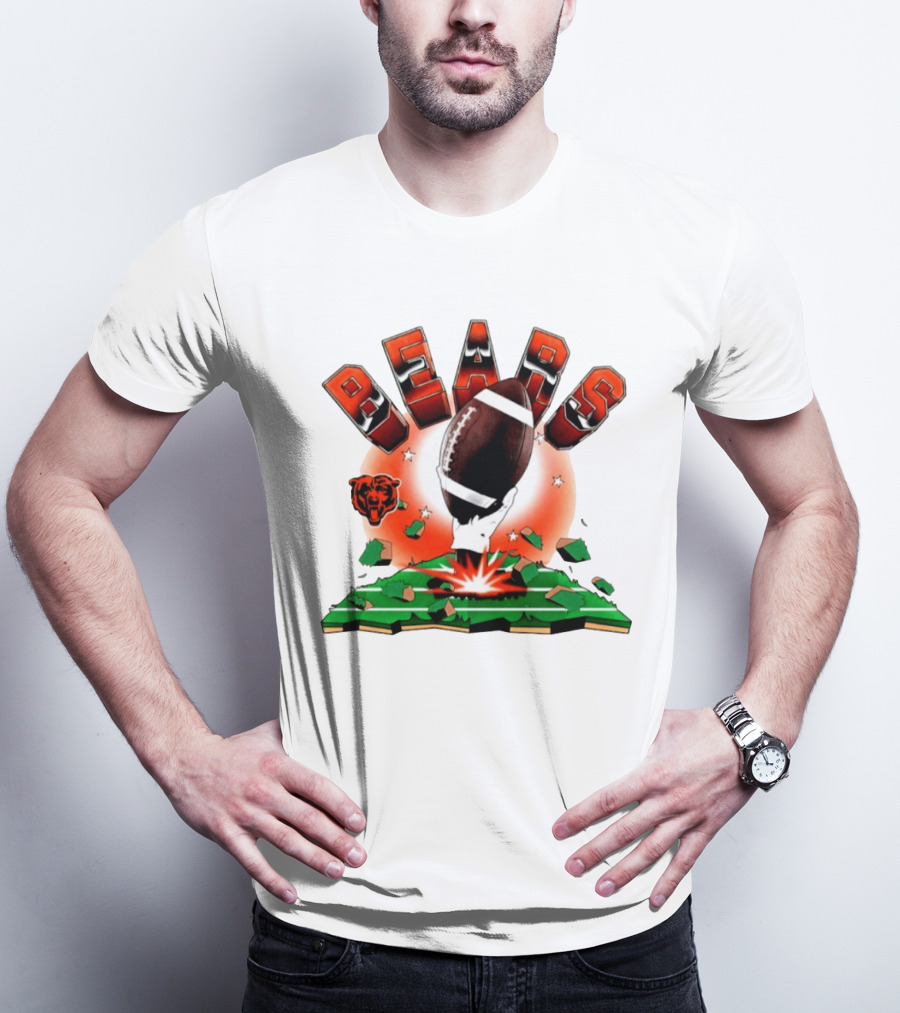 Chicago Bears 2026 Explode Clubhouse Football Logo Stars T-Shirt
