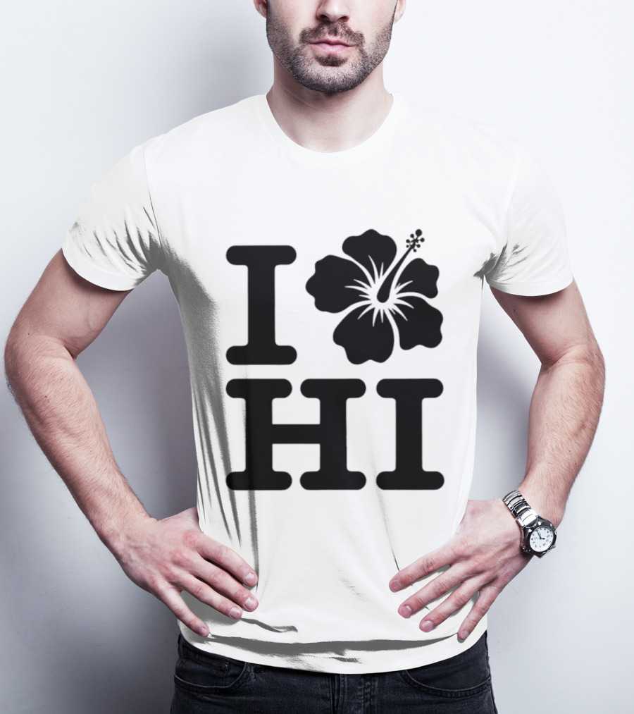 Dokki Wears I Love Hibiscus HI T-Shirt