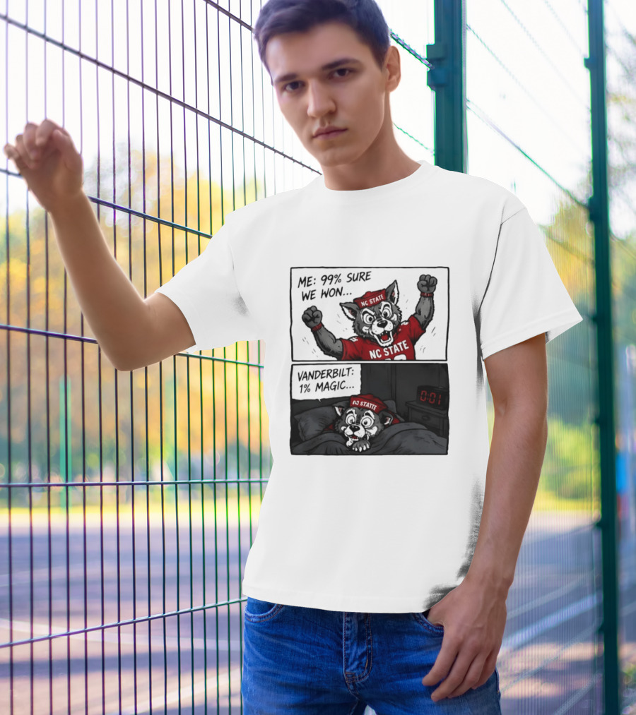 NC State Wolfpack 99 Percent Sure We Won Vanderbilt 1 Percent Magic Comic T-Shirt