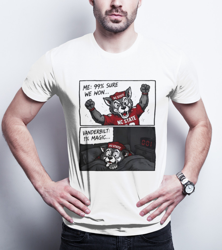 NC State Wolfpack 99 Percent Sure We Won Vanderbilt 1 Percent Magic Comic T-Shirt