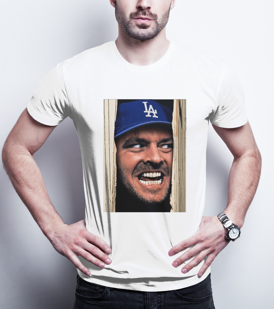 Jack Torrance LA Dodgers Hat Here's Johnny The Shining Baseball T-Shirt
