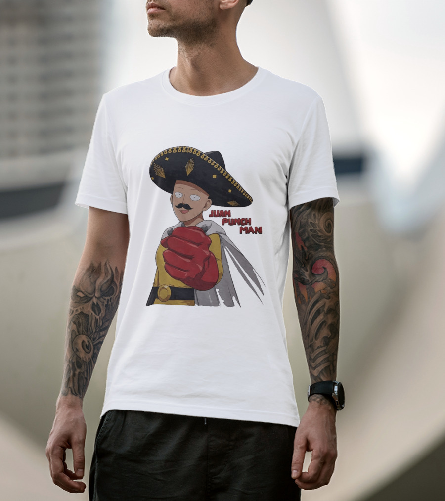 Juan Punch Man Mexican Sombrero Moustache T-Shirt