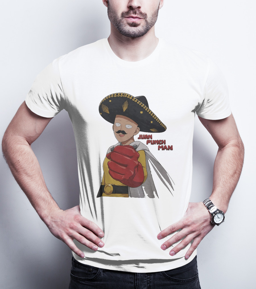 Juan Punch Man Mexican Sombrero Moustache T-Shirt