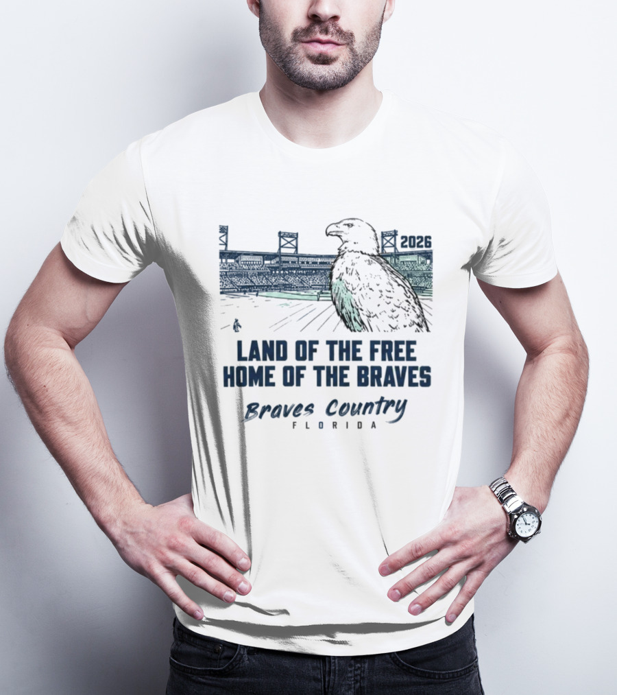 Land Of The Free Home Of The Braves Country Florida Eagle 2023 T-Shirt