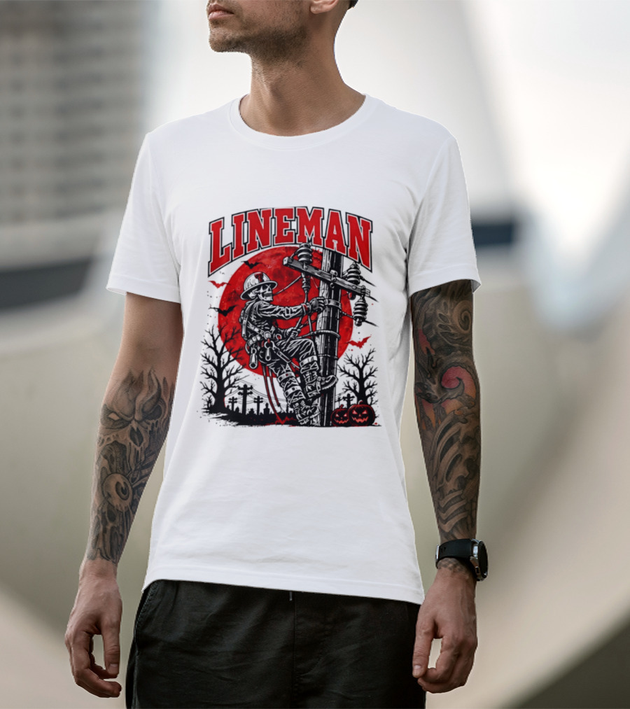 Texas Tech Red Raiders Lineman Halloween Skeleton Scene 2026 T-Shirt