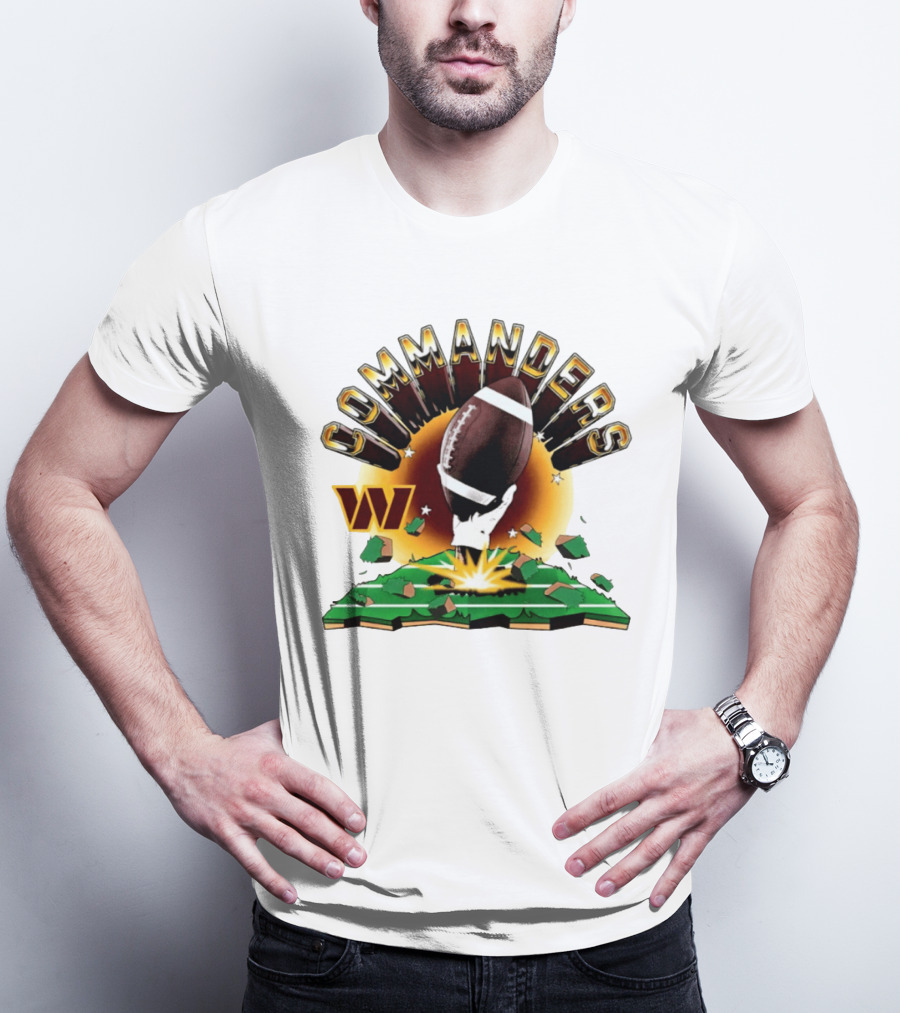 Washington Commanders 2026 Explode Clubhouse Commanders Football Burst T-Shirt