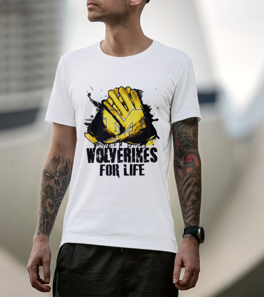 Michigan Wolverines M Symbol Wolverines For Life T-Shirt