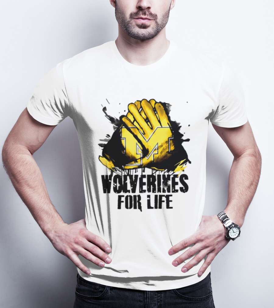 Michigan Wolverines M Symbol Wolverines For Life T-Shirt