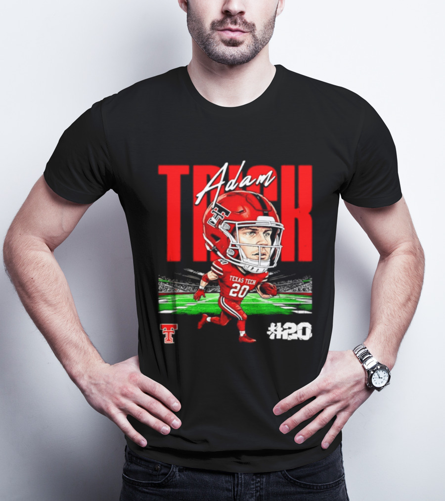 Adam Trick Texas Tech Red Raiders Football Caricature Stadium #20 T-Shirt