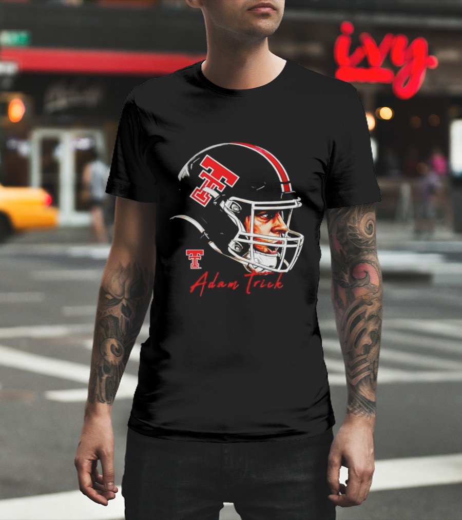 Adam Trick Texas Tech Red Raiders Football Helmet NCAA Game Face T-Shirt