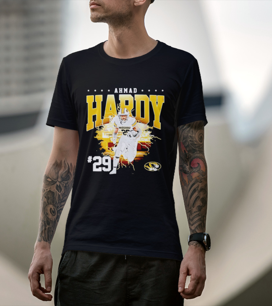 Ahmad Hardy Missouri Tigers NCAA Football #29 Lightning T-Shirt