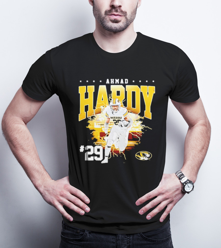 Ahmad Hardy Missouri Tigers NCAA Football #29 Lightning T-Shirt