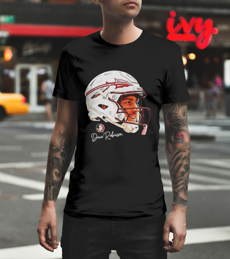 Duce Robinson Florida State Seminoles Football NCAA Game Face Helmet T-Shirt