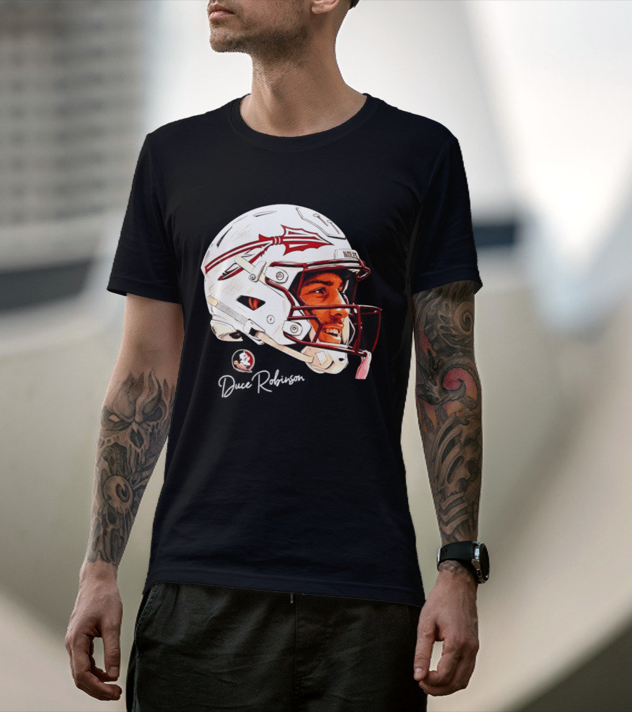 Duce Robinson Florida State Seminoles Football NCAA Game Face Helmet T-Shirt