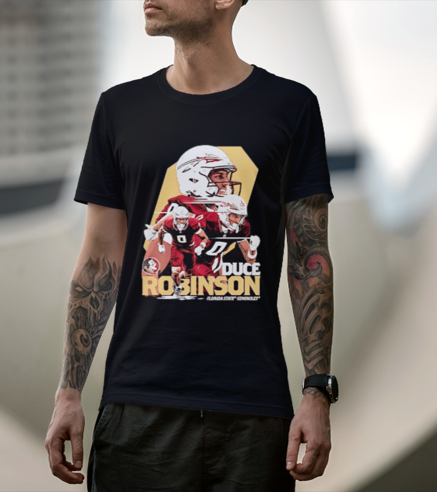 Duce Robinson Florida State Seminoles Football NCAA Player Action Montage T-Shirt