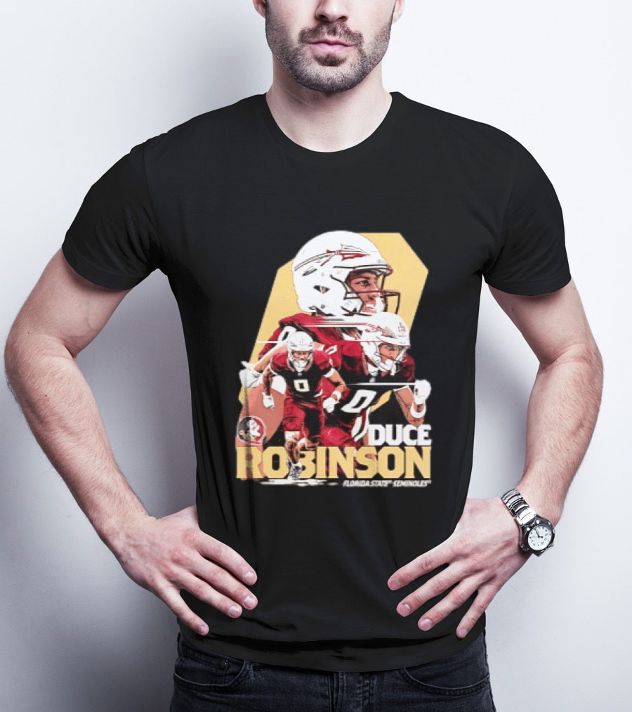 Duce Robinson Florida State Seminoles Football NCAA Player Action Montage T-Shirt