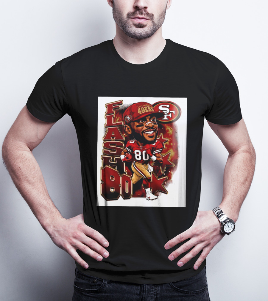 Flash Jerry Rice 80 San Francisco 49ers Caricature SF T-Shirt